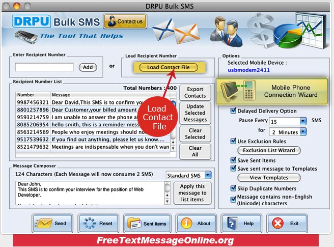 Mac text message software send SMS broadcasting GSM mobile messaging ...